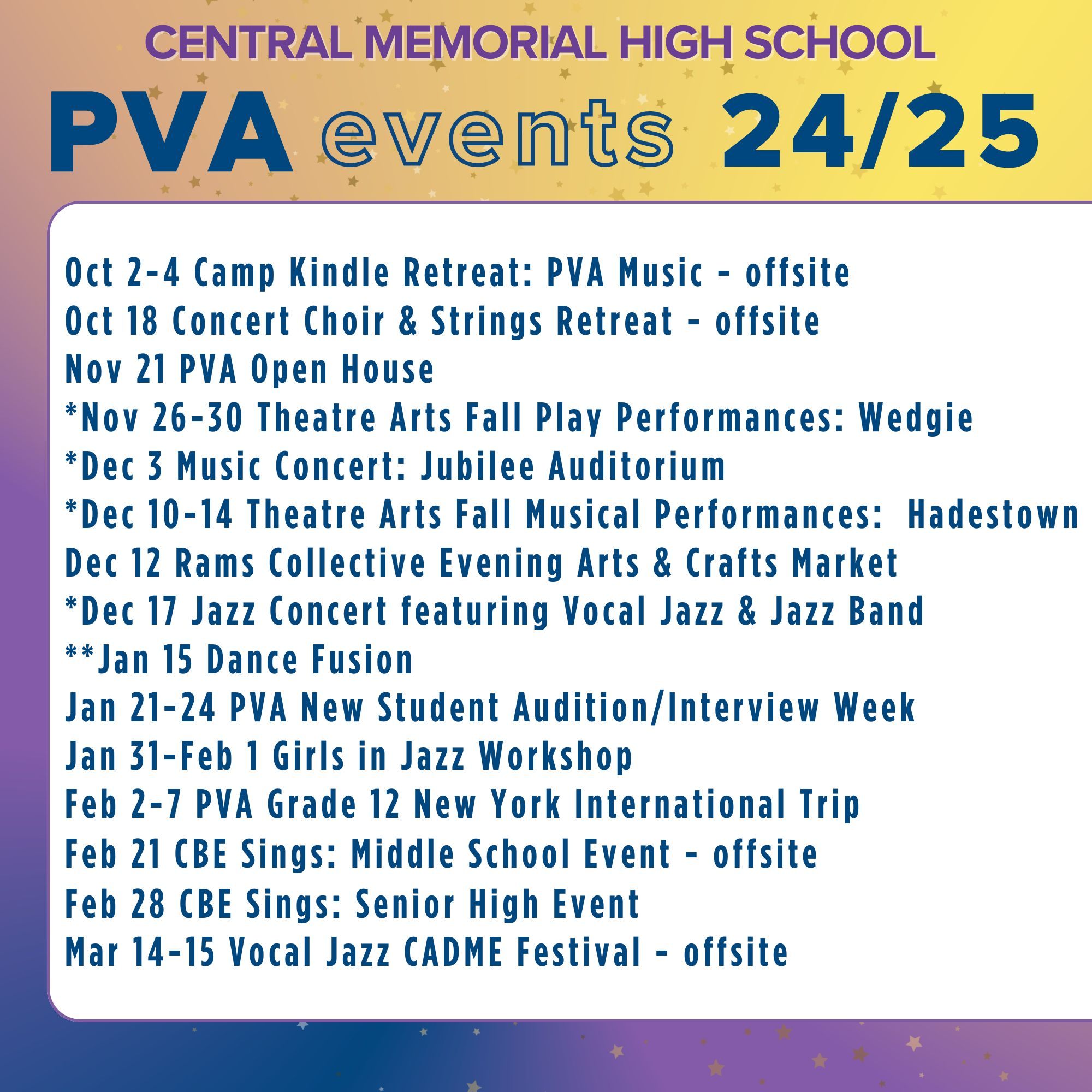 PVA - Performing & Visual Arts Program at Central Memorial High School ...